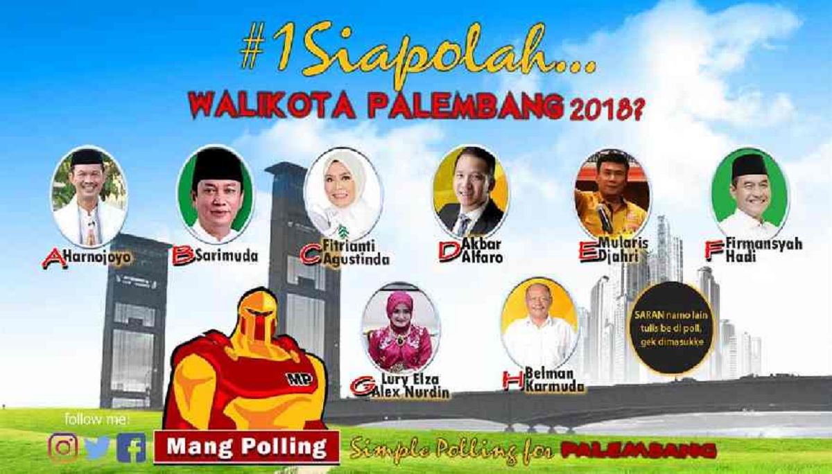 Siapolah Walikota Palembang 2018 kagek? Polling by Mang Polling | Take ...