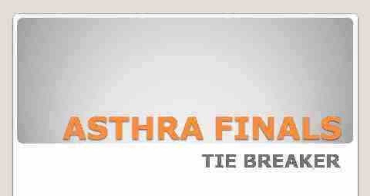 ASTHRA TIE BREAKER | Take the Quiz | QuizMaker